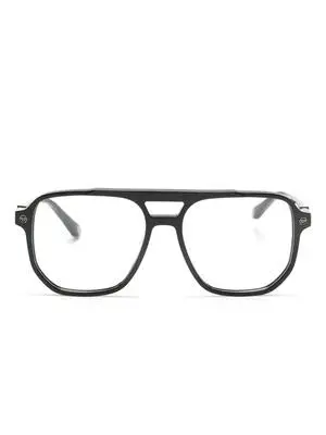 Philipp Plein Logo-plaque Pilot-frame Glasses - Black