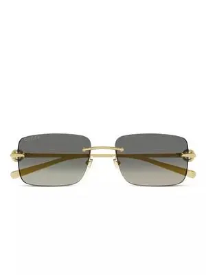 Gucci Rectangle-frame Gradient Sunglasses - Gold
