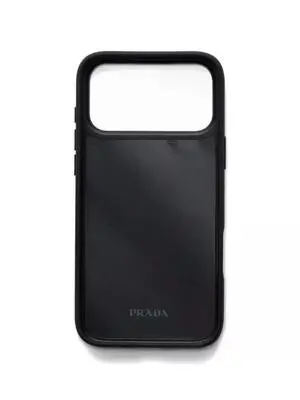 Prada Enameled Triangle Leather Phone Case Iphone 17 Pro Max