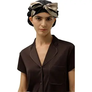 Lilysilk Adjustable Reversible Silk Sleep Cap Black