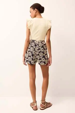 MARIE OLIVER Cleo Floral Embroidered Shorts