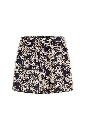 MARIE OLIVER Cleo Floral Embroidered Shorts