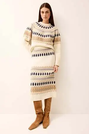 MARIE OLIVER Giana Fair Isle Knit Skirt