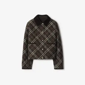 Burberry Cropped Check Quilted Cotton Jacket