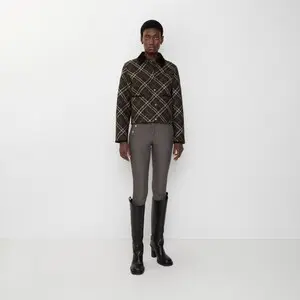 Burberry Cropped Check Quilted Cotton Jacket