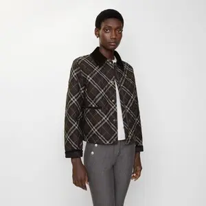 Burberry Cropped Check Quilted Cotton Jacket