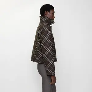 Burberry Cropped Check Quilted Cotton Jacket