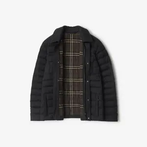 Burberry Wool Flannel Padded Overshirt - Charcoal Grey