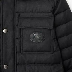 Burberry Wool Flannel Padded Overshirt - Charcoal Grey