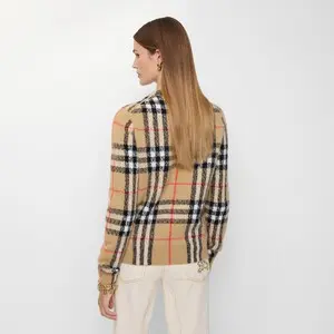 Burberry Check Cashmere Wool Sweater