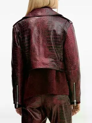 GESTUZ Crocodile-effect Biker Jacket