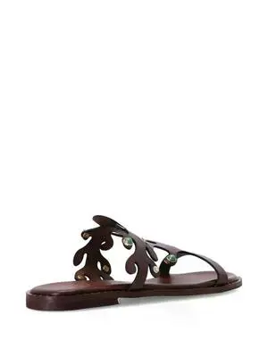 KOTRIS SANDALS Ithaca Cut-out Embellished Sandals - Brown