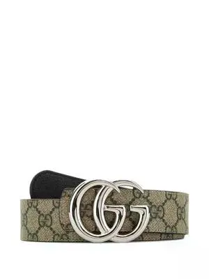 Gucci Patterned Belt With Logo Buckle - Neutrals