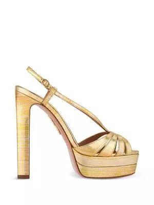 AQUAZZURA Aimée Heeled Sandals - Gold