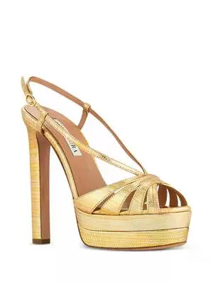 AQUAZZURA Aimée Heeled Sandals - Gold