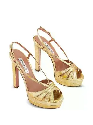AQUAZZURA Aimée Heeled Sandals - Gold