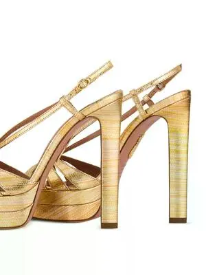AQUAZZURA Aimée Heeled Sandals - Gold