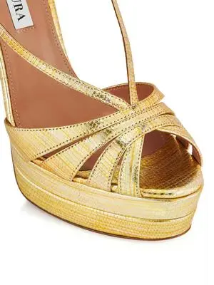 AQUAZZURA Aimée Heeled Sandals - Gold