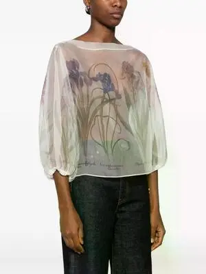 Alberta Ferretti Floral Silk Top