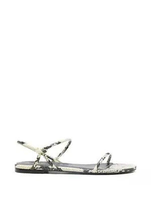 Staud Laurel Snakeskin-print Sandals - White