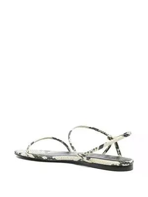 Staud Laurel Snakeskin-print Sandals - White