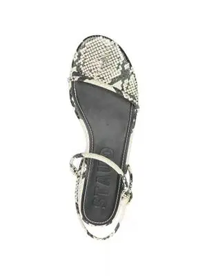 Staud Laurel Snakeskin-print Sandals - White