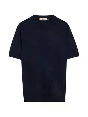 AURELIEN Fine-knit T-shirt - Blue