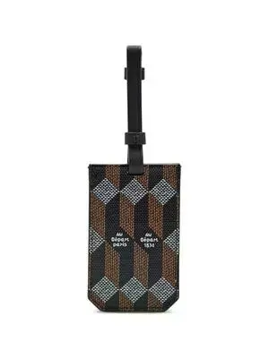 AU DEPART Geometric-print Luggage Tag - Black