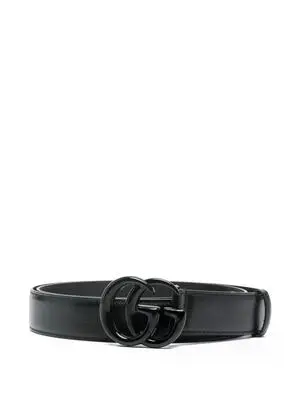 Gucci Logo-buckle Leather Belt - Black