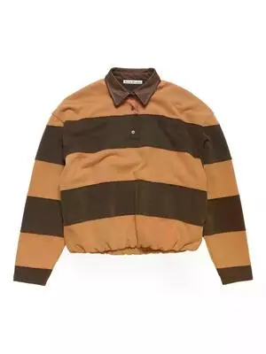 Acne Studios Striped Long-sleeve Polo Top