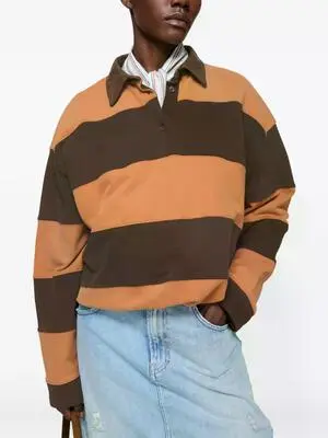 Acne Studios Striped Long-sleeve Polo Top