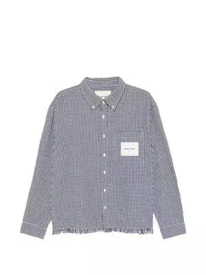 BRAM’S FRUIT Gingham-pattern Frayed Shirt