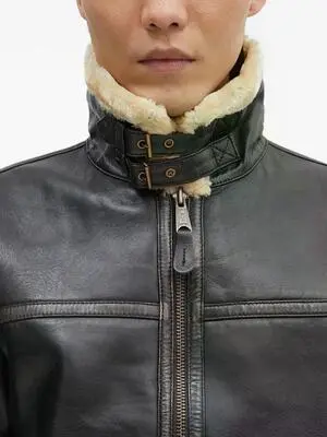 Alpha Industries Faux-fur-collar Leather Jacket