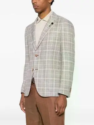 LARDINI Checked Single-breasted Jacket