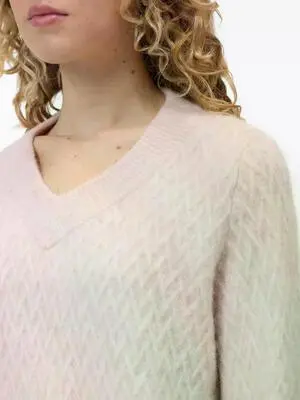 Closed V-neck Long-sleeve Sweater