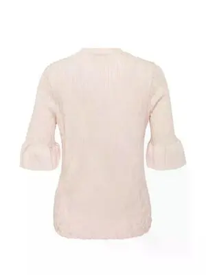 JIL SANDER Flounce-sleeved Metallic T-shirt
