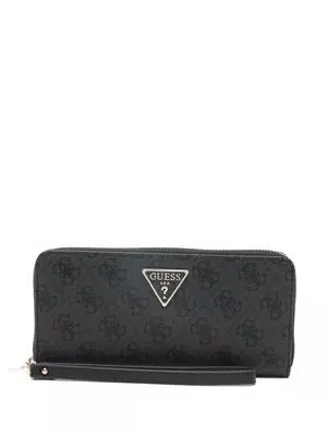 Guess Laurel Ii Monogram Zip Wallet - Black