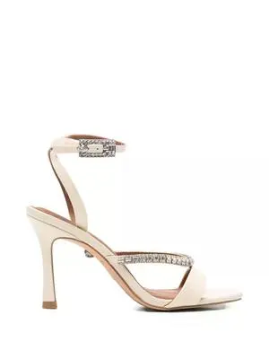 Kurt Geiger Crystal-embellished Buckle-fastening Sandals - Neutrals