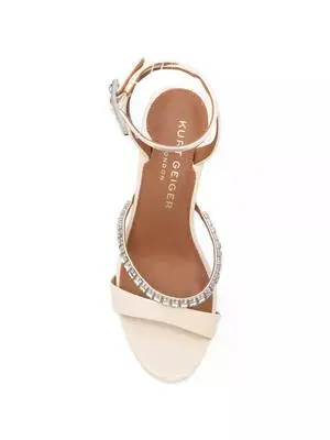 Kurt Geiger Crystal-embellished Buckle-fastening Sandals - Neutrals