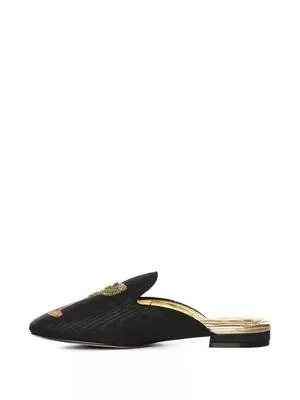 Kurt Geiger Embroidered Mules - Black