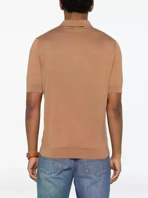 LARDINI Button Short-sleeve Polo Shirt - Brown