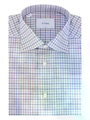 Eton Checked-pattern Shirt - Purple