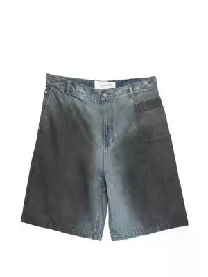 FENG CHEN WANG Indigo Denim Cargo Shorts