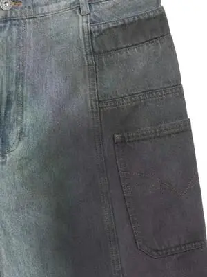 FENG CHEN WANG Indigo Denim Cargo Shorts