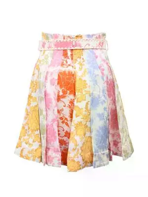 Zimmermann Floral-print Pleated A-line Skirt