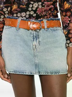 7 For All Mankind Raw-hem Mini Skirt