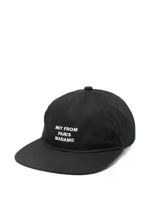 Drole De Monsieur Slogan Baseball Cap - Black