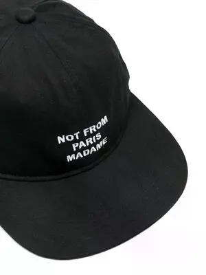 Drole De Monsieur Slogan Baseball Cap - Black