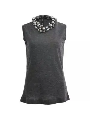 Burberry Beaded-neckline Knitted Top