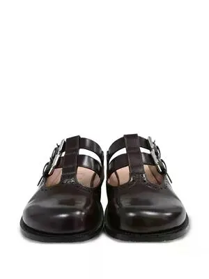 Loewe Campo Buckled Leather Mules - Brown